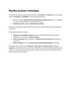 Understanding Graham Technique Basics | PDF | Dances | Psychology