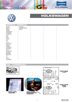 Volkswagen Paint Codes by Model | PDF | Volkswagen | Vehicle Technology
