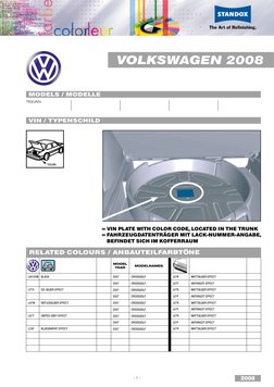 Volkswagen Paint Codes by Model | PDF | Volkswagen | Vehicle Technology