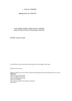 HP Printer Service PIN Codes List | PDF | Menu (Computing) | Touchscreen