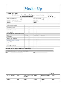 Access Control System Commissioning Checklist | PDF | Access Control ...
