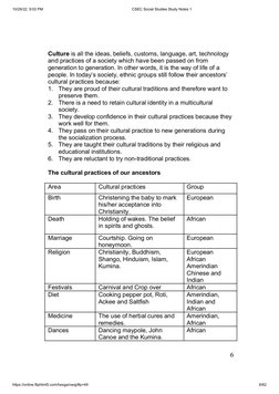CSEC Social Studies Study Notes 1 | PDF