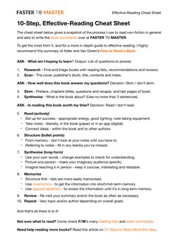 Effective Reading 10-Step Guide | PDF | Career & Growth