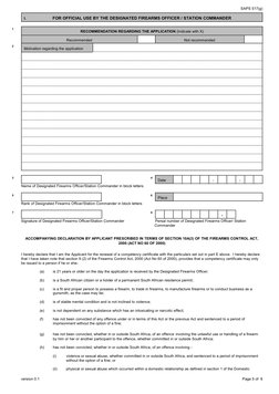 SAPS 517(g) Competency Renewal Form | PDF | Notary Public | Identity ...