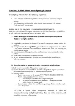 MYP Math: Investigating Patterns Guide | PDF | Mathematics | Equations