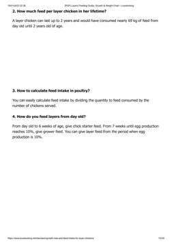 (PDF) Layers Feeding Guide, Growth & Weight Chart - Livestocking | PDF ...