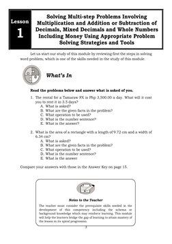 Multi-Step Decimal Problem Solving | PDF | Weight | Learning
