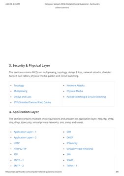 Computer Network MCQ (Multiple Choice Questions) - Sanfoundry | PDF | Osi Model | Computer Network