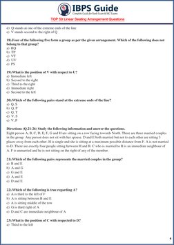 Top 50 Linear Seating Arrangement Questions | PDF | Social Science