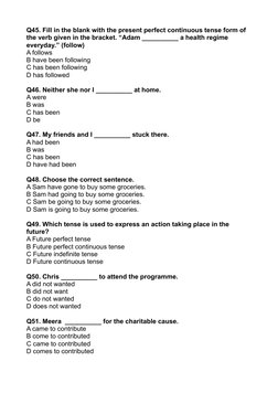 100 Tenses Question | PDF | Grammatical Tense | Verb