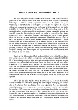 Bill Joy's Warning on Future Technologies | PDF | Social Science