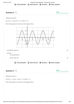 IB Math AA SL Questionbank - Trigonometric Functions | PDF ...