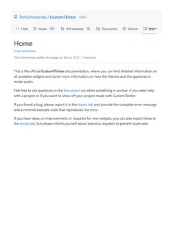 CustomTkinter Official Documentation | PDF | Class (Computer ...