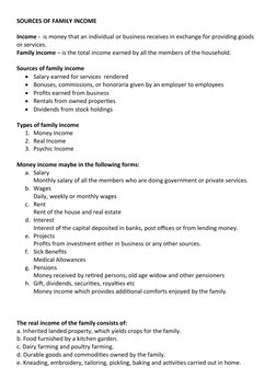 Managing Family Resources in Home Economics | PDF | Income | Resource