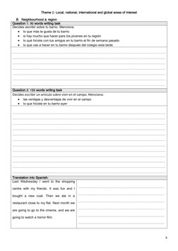 AQA Spanish GCSE HT Writing Exam Practice | PDF | Grammatical Tense ...