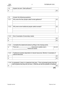Grade 7 EMS Case Study - Question Paper - (Term 1-2023) | PDF