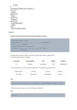 Menu-Driven Python Programs Guide | PDF | Databases | Computing