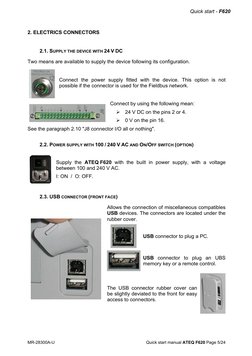 ATEQ F620 Quick Start Manual | PDF | Menu (Computing) | Usb