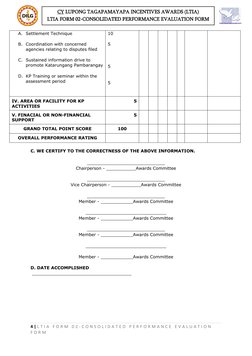 LTIA Performance Evaluation Forms | PDF