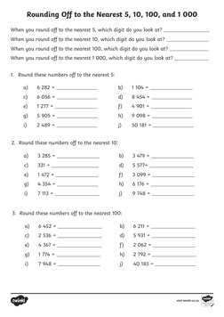 Grade 4 Rounding Off Worksheet | PDF
