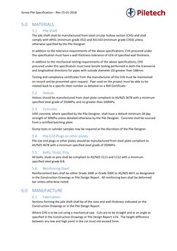 Piletech Screw Pile Specifications | PDF | Technology & Engineering