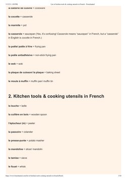 Kitchen Utensils in French with Images | PDF | Teaspoon | Cookware And ...