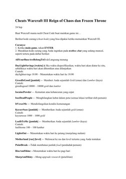 Warcraft III Cheat Codes Guide | PDF | Cheating In Video Games | Gaming