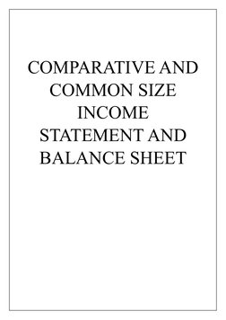 Comparative and Common Size Statements | PDF | Balance Sheet | Equity ...
