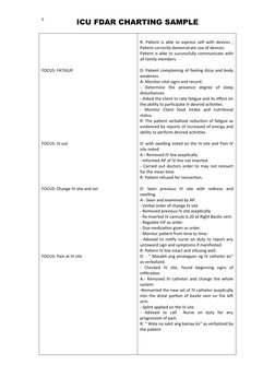 ICU FDAR Charting Samples | PDF | Breathing | Intravenous Therapy