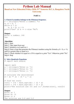 BCA Python Programming Lab Manual | PDF | String (Computer Science) | Control Flow