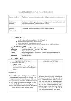 Trigonometric Ratios of Special Angles | PDF | Trigonometric Functions ...