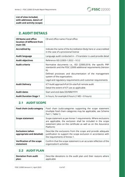 FSSC 22000 V6 Audit Report Guidelines | PDF | Audit | Auditor's Report