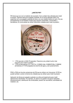 Definición y Aplicaciones de PSI y PSIG | PDF | Presión | Pascal (Unidad)