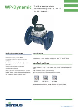 Sensus WP-Dynamic Turbine Water Meter | PDF | Flow Measurement ...