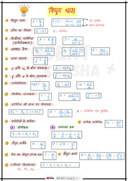 Class 12 Physics Formula Sheet in Hindi | PDF