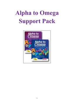 Alpha to Omega Teaching Support Pack | PDF