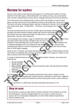 KS3 Gothic Literature Teaching Pack | PDF | Reading Comprehension ...