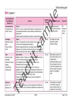 KS3 Gothic Literature Teaching Pack | PDF | Reading Comprehension ...