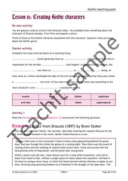 KS3 Gothic Literature Teaching Pack | PDF | Reading Comprehension ...