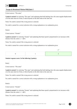 AP - Physics 1 Torque & Rotational Motion FRQ | PDF