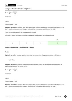 AP - Physics 1 Torque & Rotational Motion FRQ | PDF
