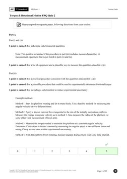 AP - Physics 1 Torque & Rotational Motion FRQ | PDF