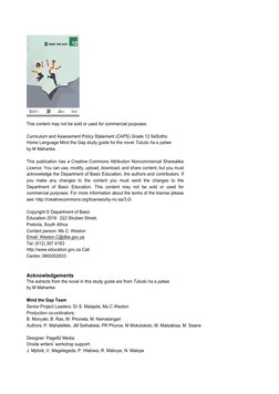 SeSotho Novel Tutudu Study Guide - 3 | PDF
