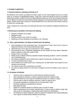 SeSotho Novel Tutudu Study Guide - 3 | PDF