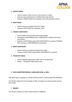 Apna College SQL Notes PDF | PDF | Relational Database | Database ...