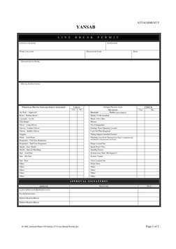 Line Break Safety Permit Template | PDF | Personal Protective Equipment ...