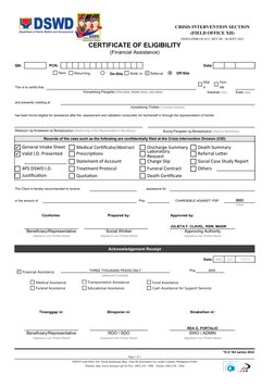 DSWD AICS Registration and Eligibility Form | PDF | Social Work