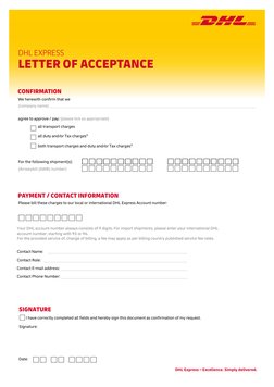 DHL Express Letter of Acceptance Form | PDF