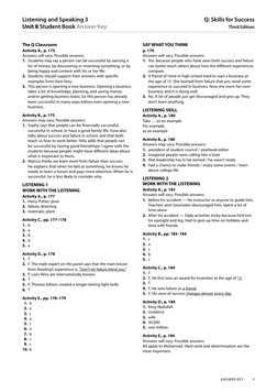 Listening and Speaking 3 Answer Key | PDF | Learning | Cognition