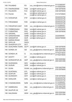 Railway Retiring Room Availability List | PDF